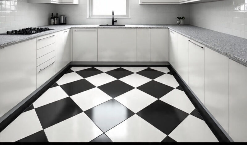 Black And White Floor Tile Ideas For Kitchens, Baths & Entryways